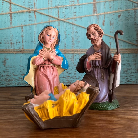 Holiday | Vintage Italian Nativity Mary Joseph Jesus Christmas Figures ...